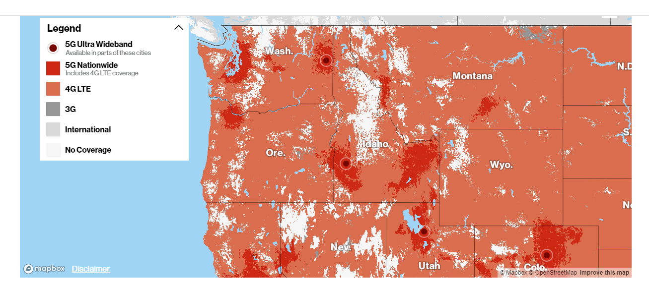 Coverage Map now shows 5G Nationwide : r/verizon